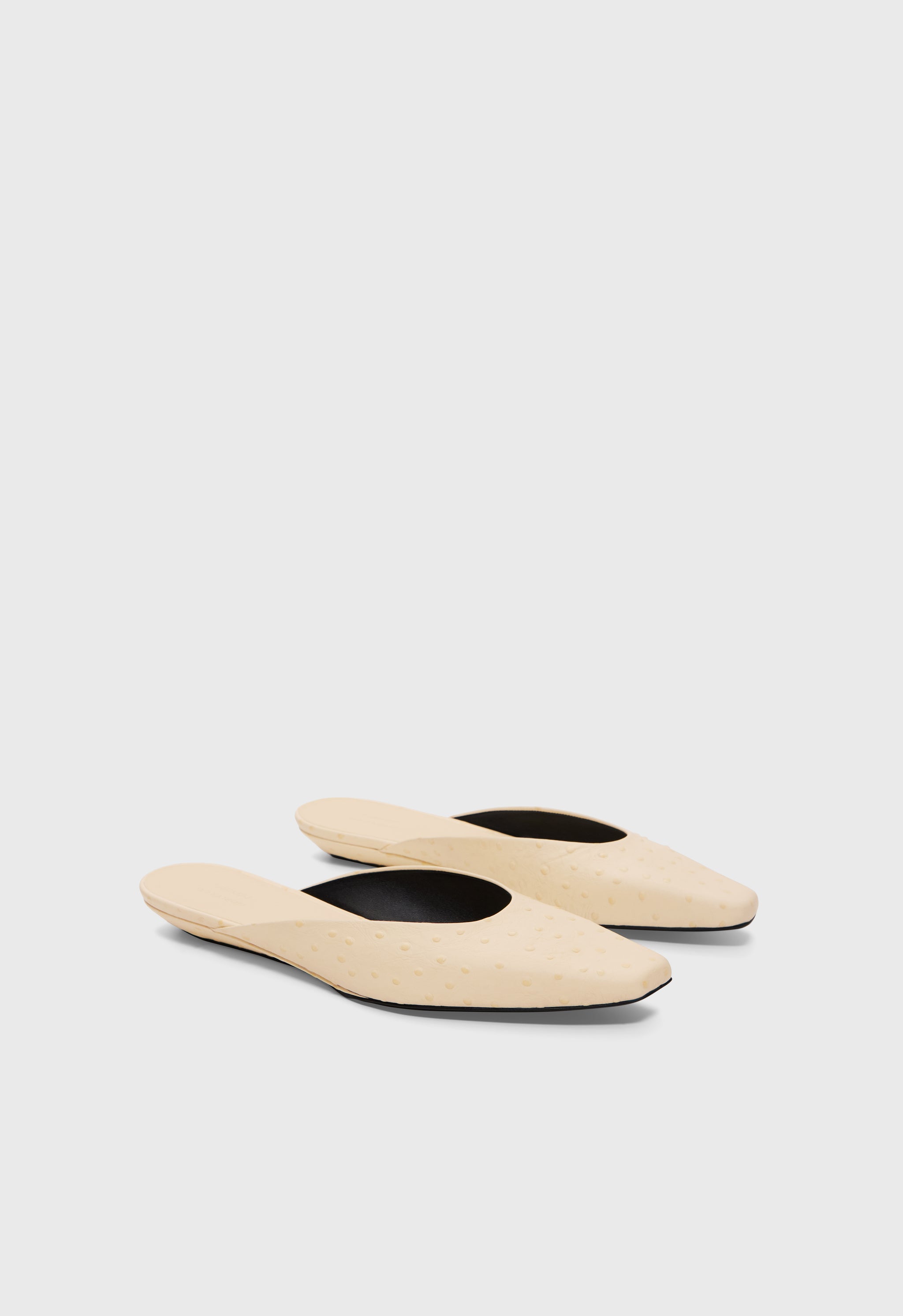 ALIX Ostrich-effect leather mules