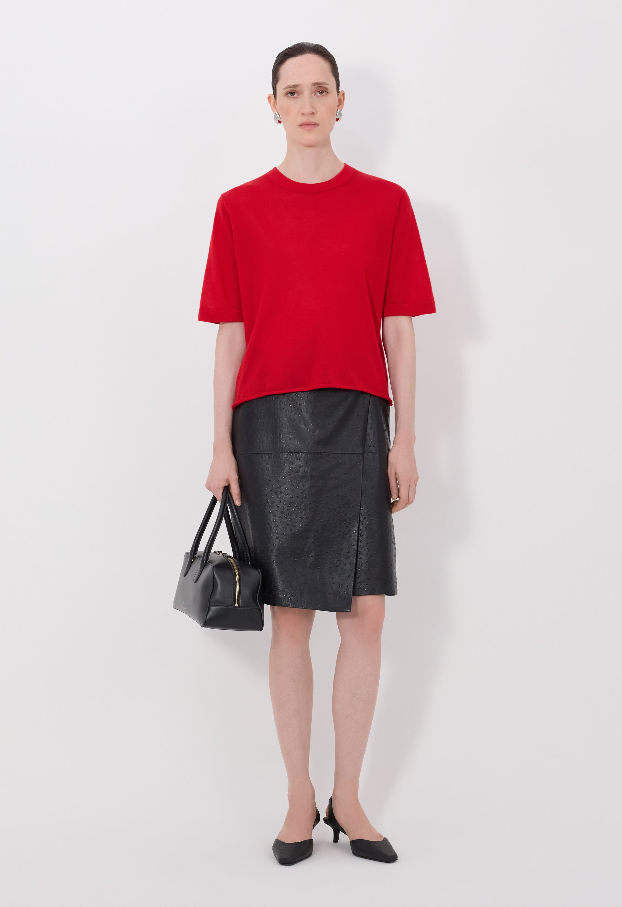 NALA Short-sleeve fluid cashmere top
