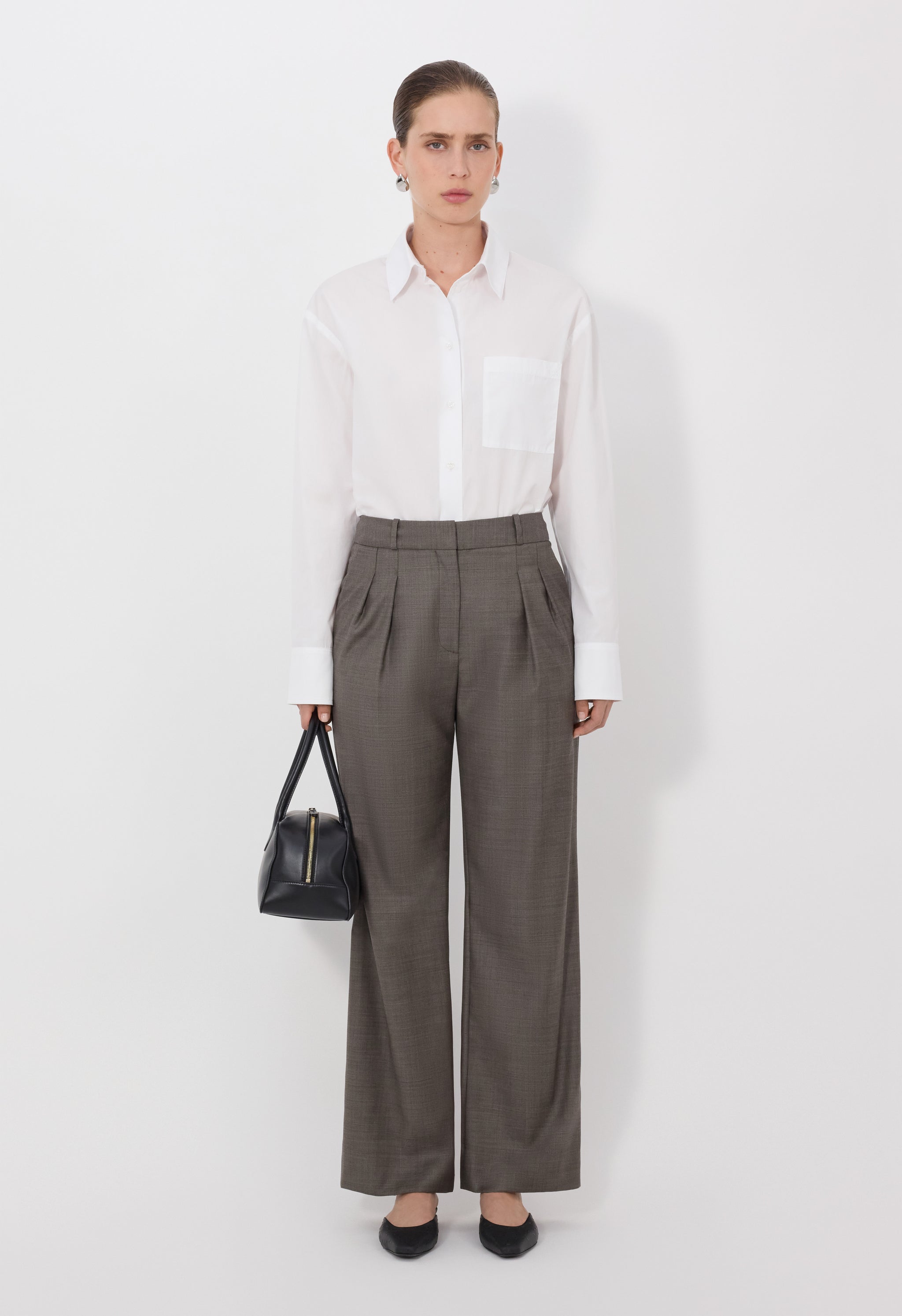 SBIRU LDS Pleated wool trousers